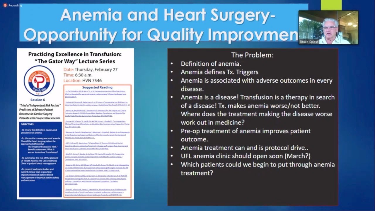 Anemia: Treatment Pre Cardiac Surgery, A Tremendous Opportunity - YouTube