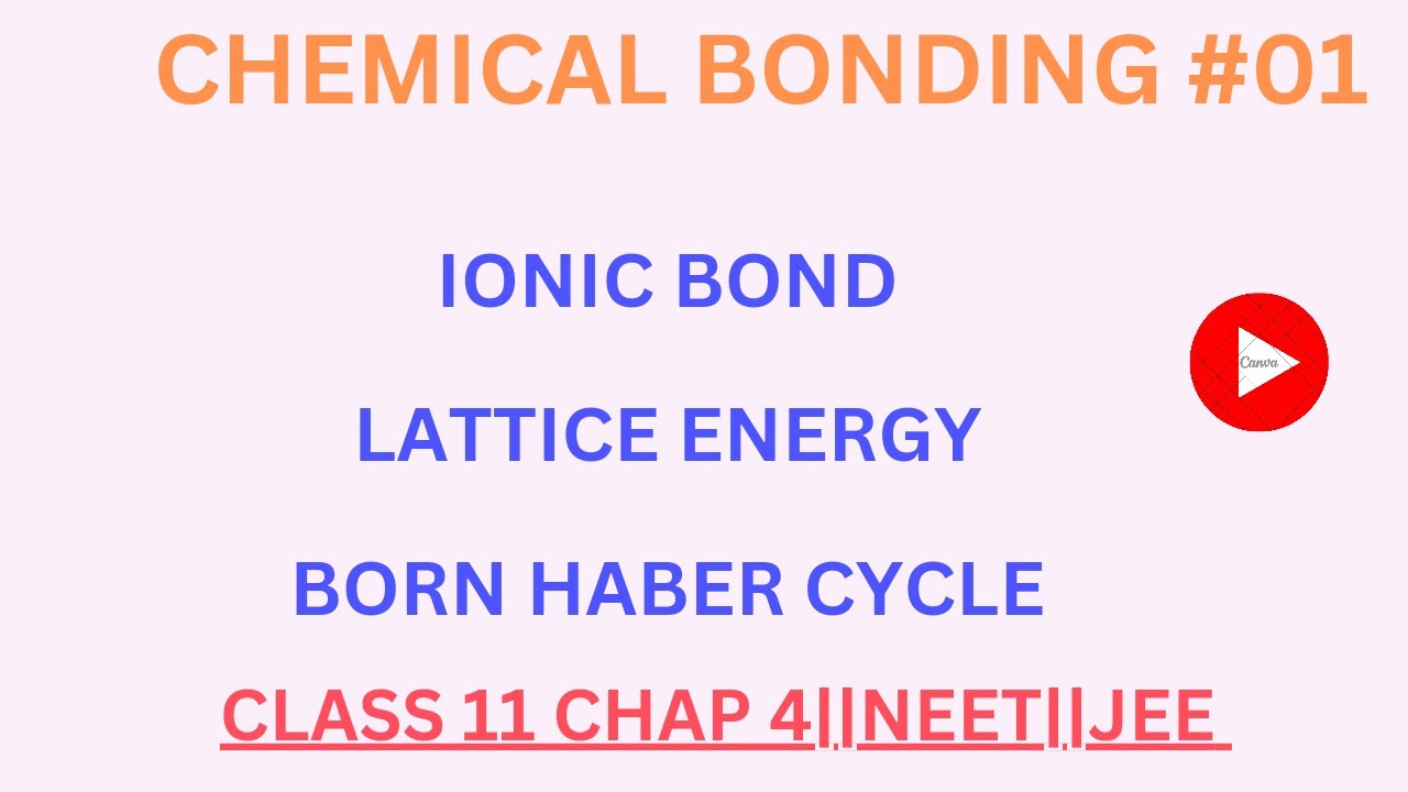 CHEMICAL BONDING 01||IONIC BOND|| LATTICE ENERGY||BORN HABER CYCLE ...