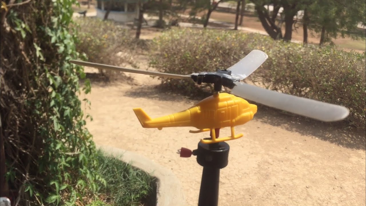 Pull String Helicopter Amazing High Flying At Garden - YouTube