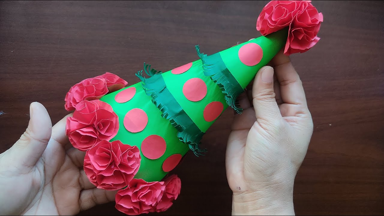 AFFORDABLE AND EASY SANTA HAT MAKING WITH PAPER / DIY CHRISTMAS CAP ...