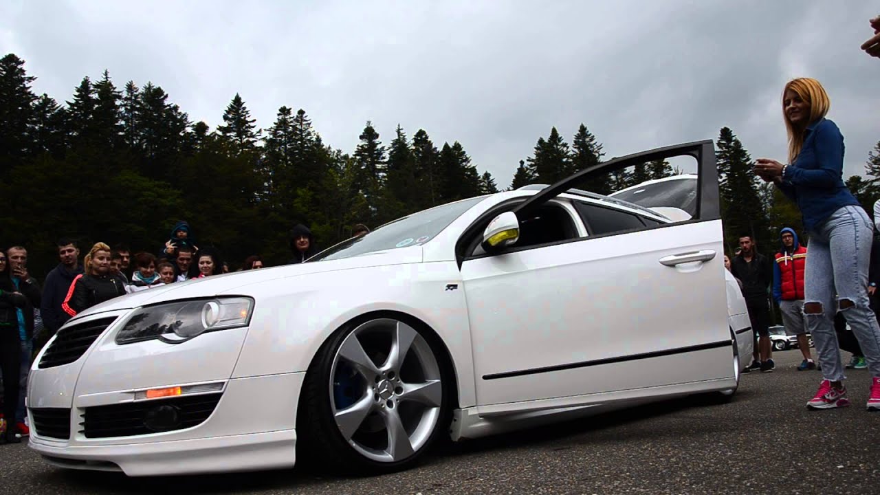 VW Passat B6 Estate bagged - airride battle - YouTube