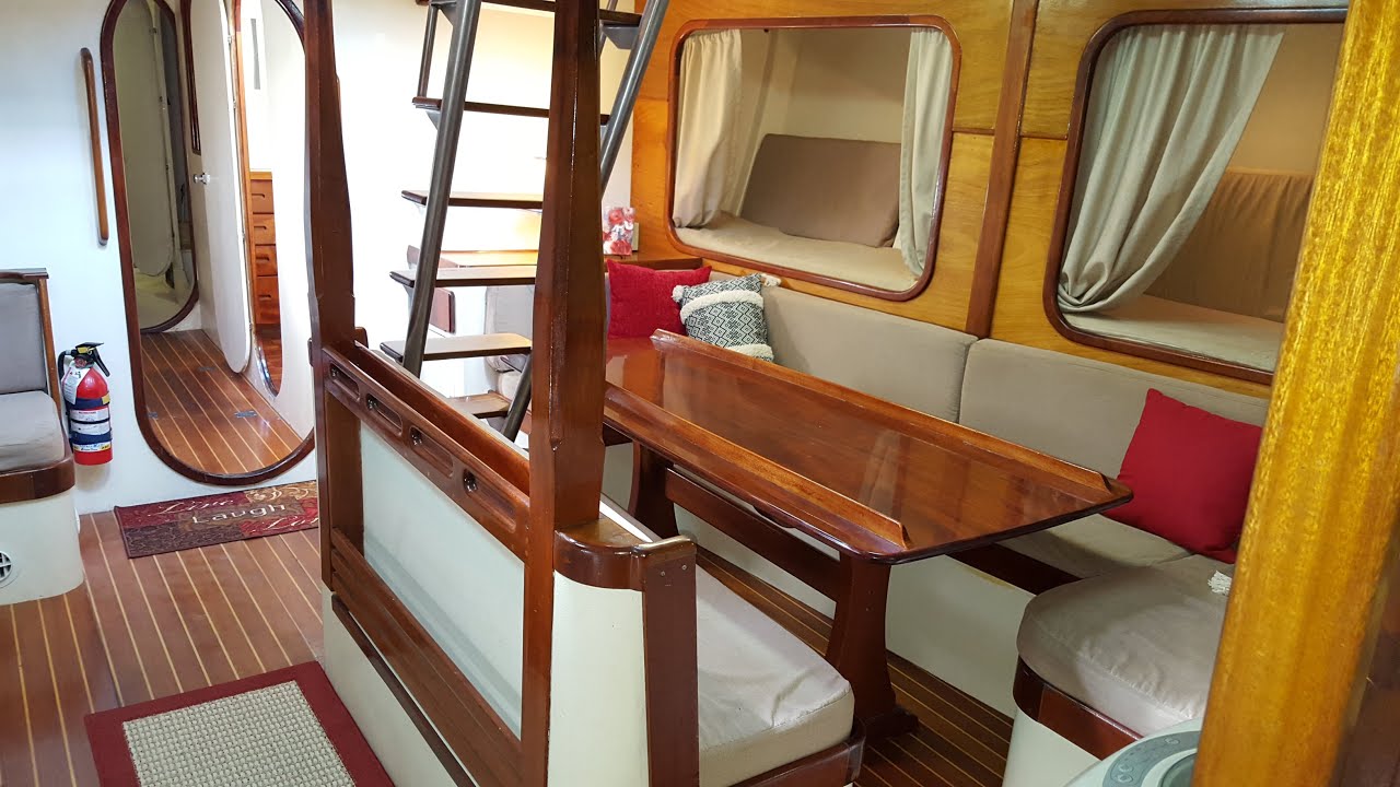 83' staysail schooner "Stella Serena" interior Part 1 - YouTube