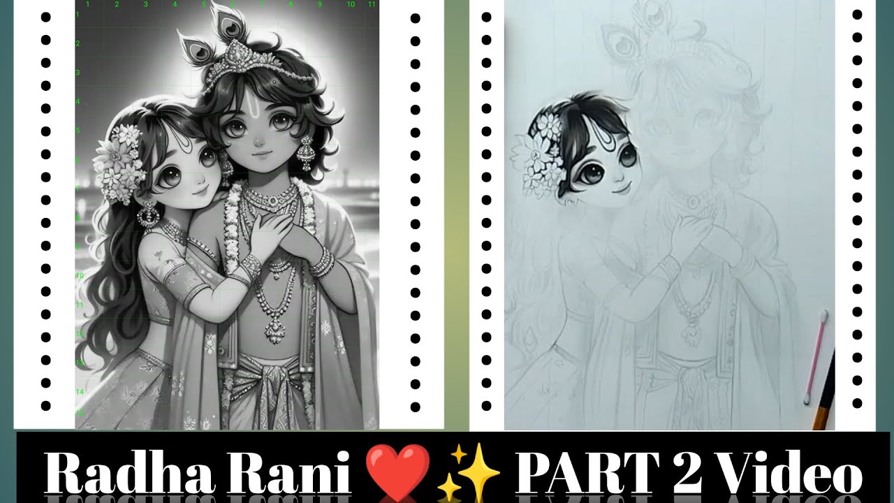 How to draw beautiful Radha Rani drawing || Radha Krishna easy sketch ...