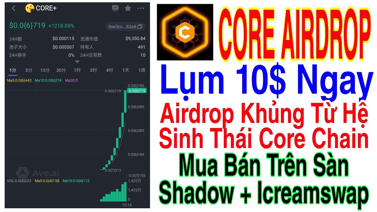 CORE AIRDROP LỤM 10$ TỪ HỆ SINH THÁI CORE CHAIN + CORE PLUS AIRDROP ...