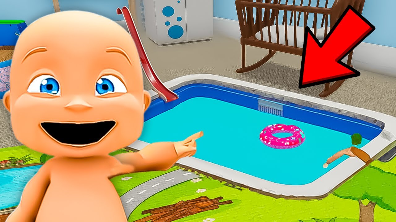 Baby Builds SECRET POOL In ROOM! - YouTube