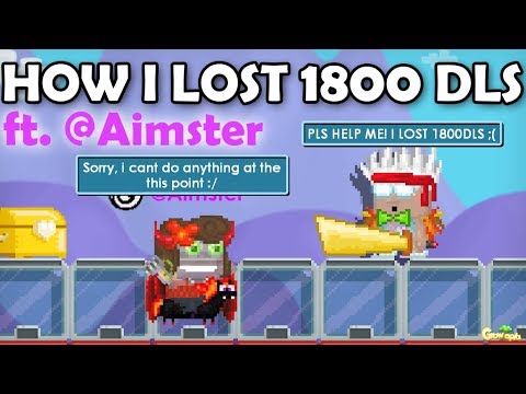 GrowTopia | HOW I 'LOST' 1800 DLS ft. @Aimster!! - YouTube