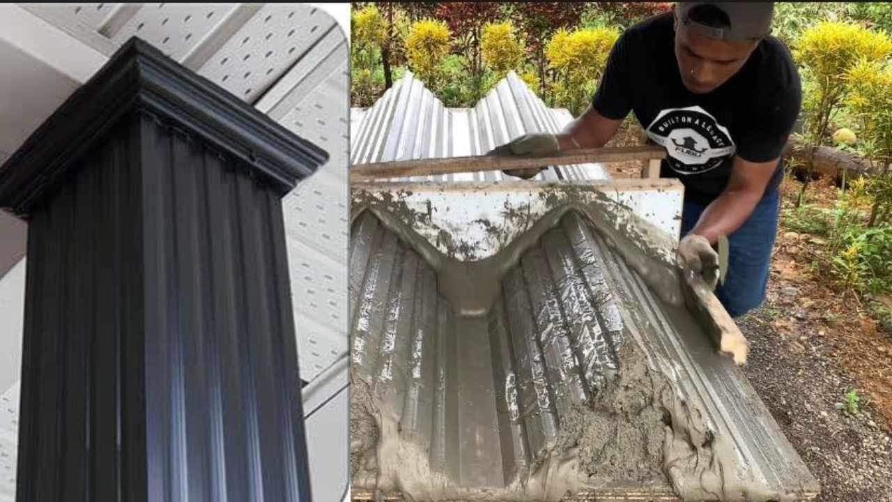 Paper turn to a concrete column post design - YouTube