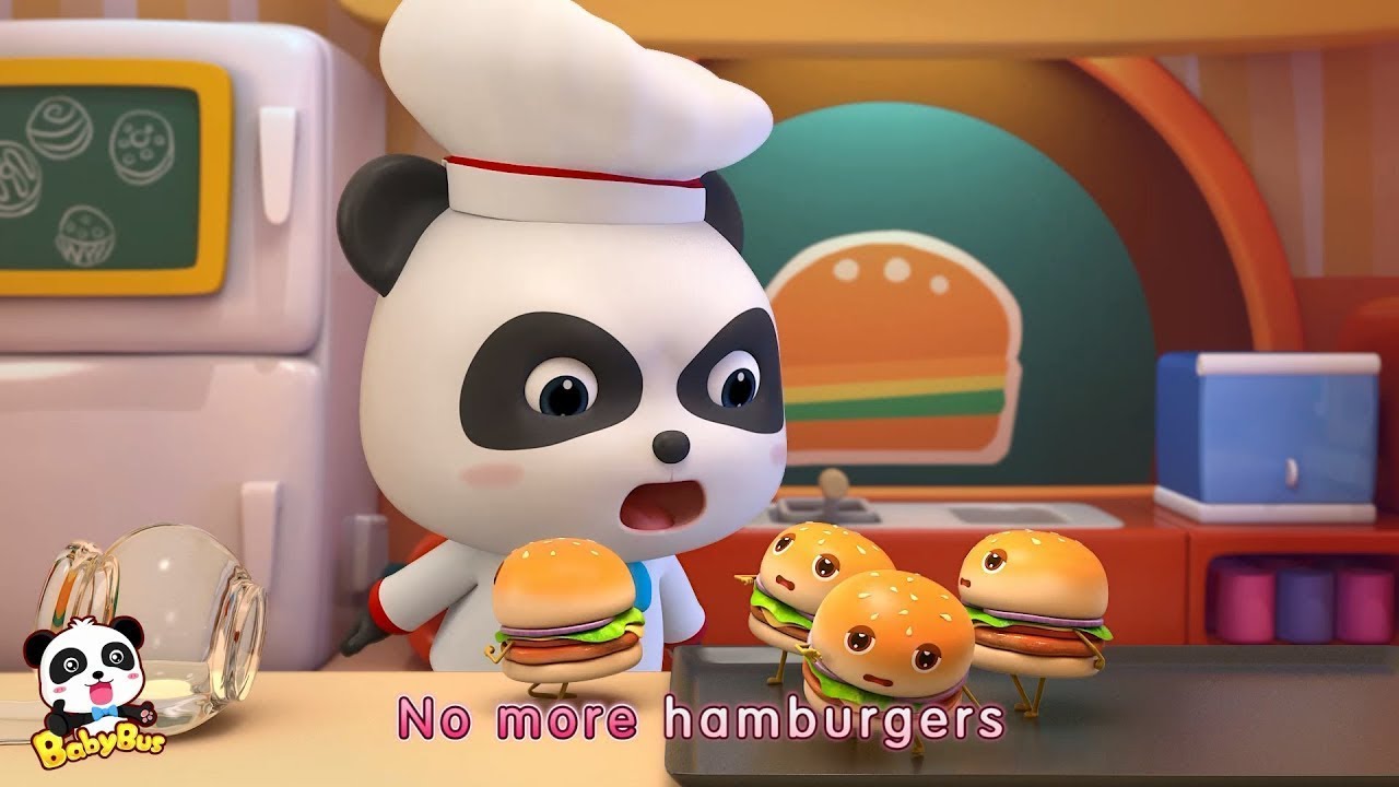 Angry Panda Cook & Naughty Hamburger | Baby Makes Hamburgers | Kid ...