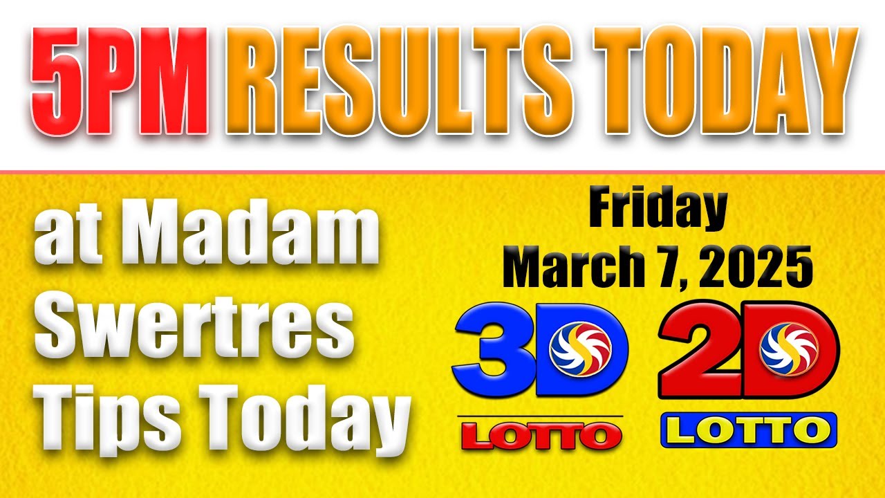Friday 5PM Lotto Results today (2D at 3D Swertres) at Lucky numbers ...