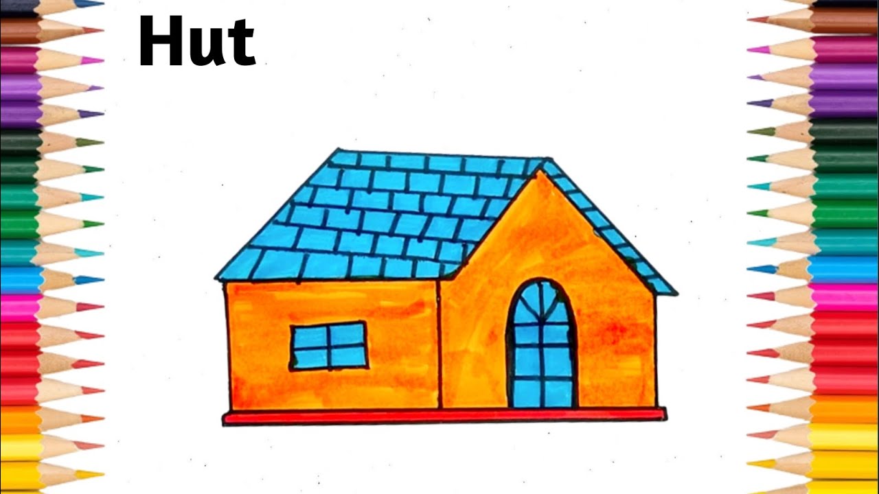 how to draw Hut||draw Hut||Hut drawing||kids easy drawings|| - YouTube