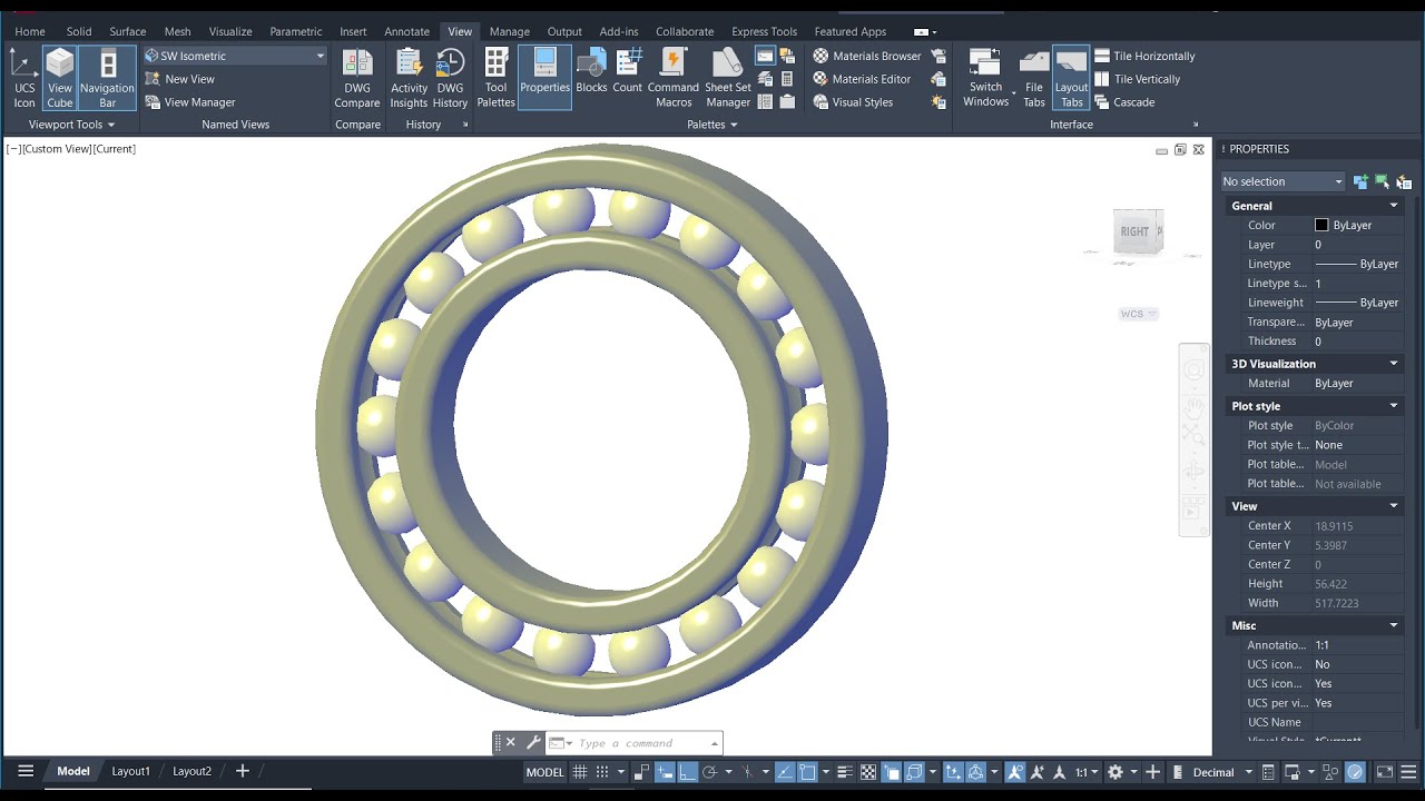 How to Create a Bearing in AutoCAD | Design of the bearing in CAD ...