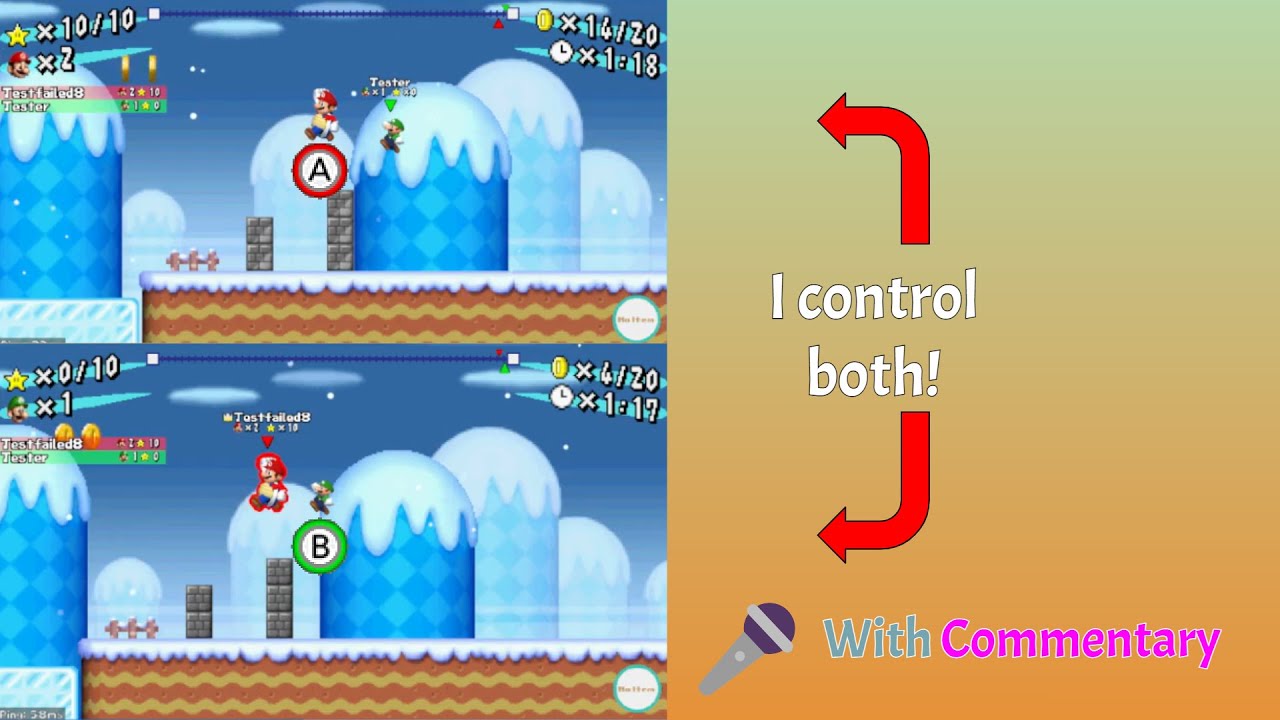 Different Rules & Separate Jump Buttons NSMB Vs. 1 Control 2 - YouTube