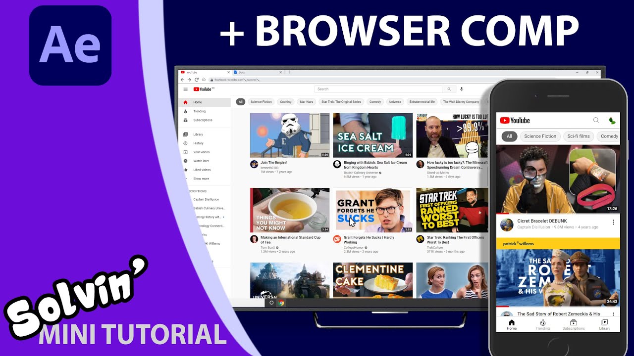 Web pages and clicking mouse cursors in After Effects - YouTube