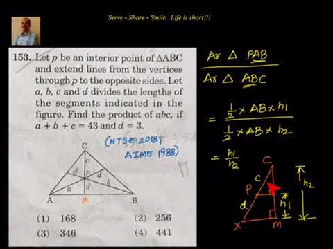 NTSE 2018 Telangana 153 problem - AIME 1988 - Triangles question - YouTube