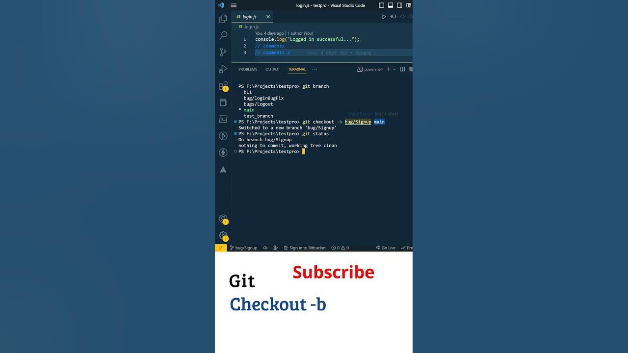 Git Tutorial Telugu Create New Branch Git Checkout Git Github Telugu Git Course Github 5703