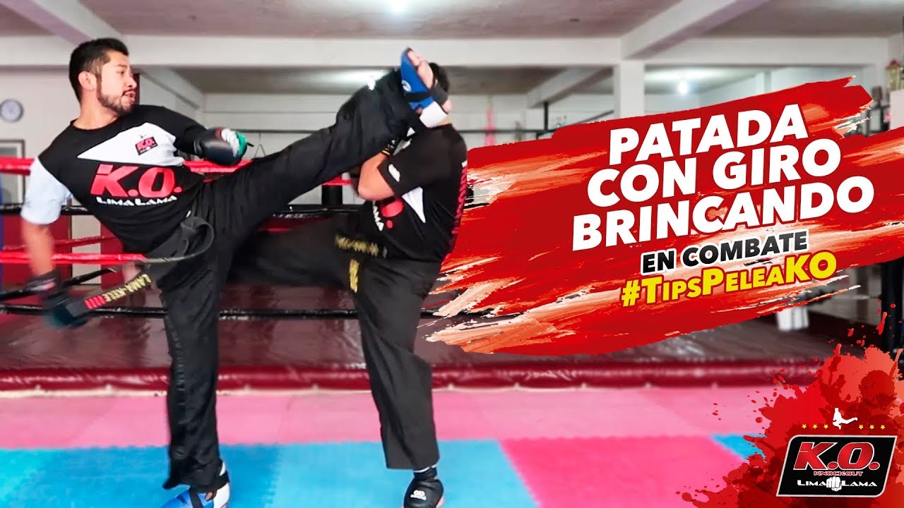 Conecta una PATADA CON GIRO BRINCANTO EN COMBATE | kick boxing, lima ...