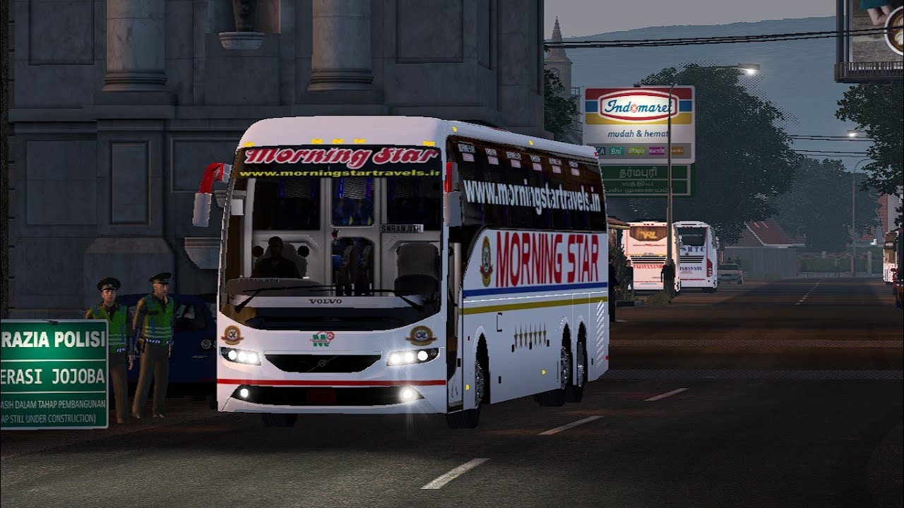 Morning star volvo b11r 2+2 A/C seater bus|Ride on early morning - YouTube