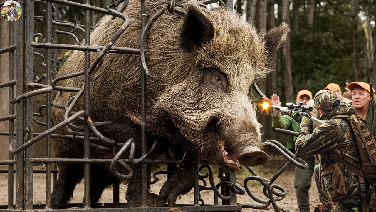 Giant Wild Boar Out of Control Destroys Iron Cage, Stunning Farmers and ...