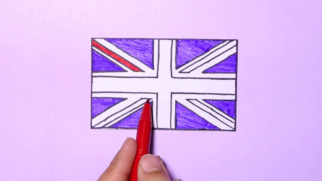 How to Draw Flag of United Kingdom for kids - YouTube