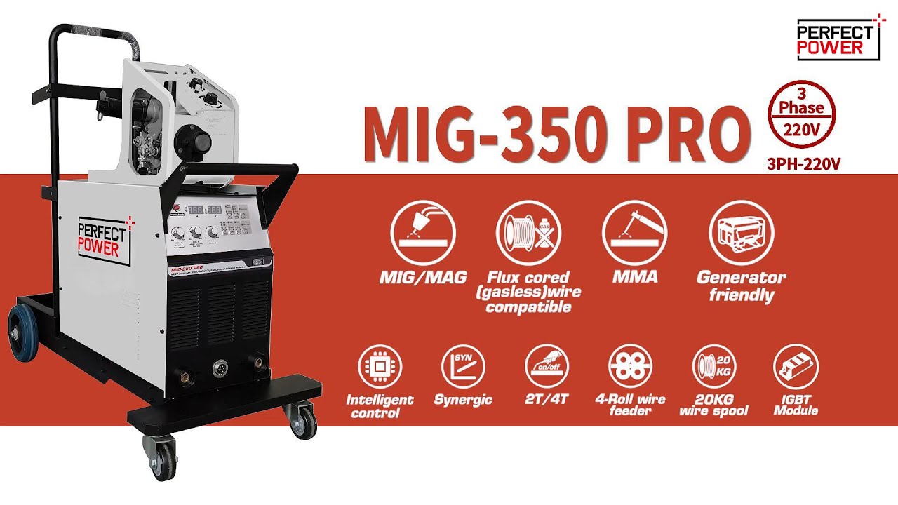 MIG 350PRO MIG/MAG Gasless Flux-Cored MMA welding machine | Perfect ...