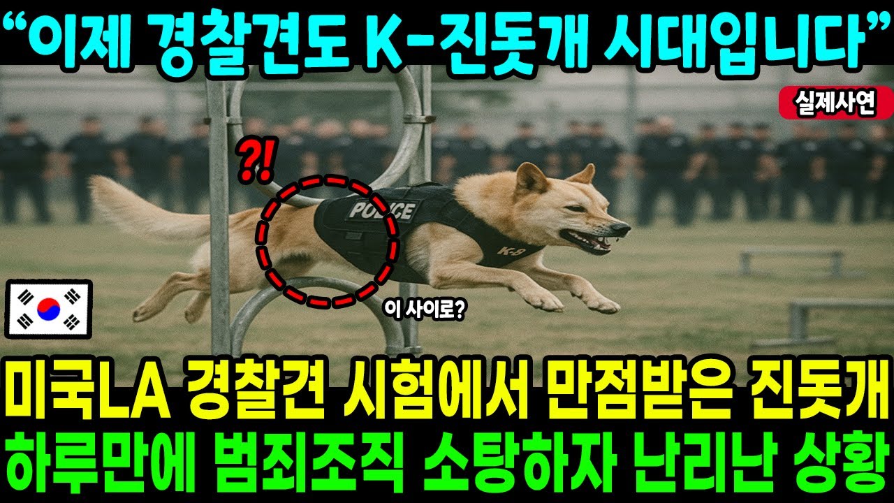 [해외사연] 10년만에 처음 한국 진돗개가 미국 LA 경찰견 시험 만점으로 통과하고 맹활약하자 난리난 미국 현지 상황 - YouTube