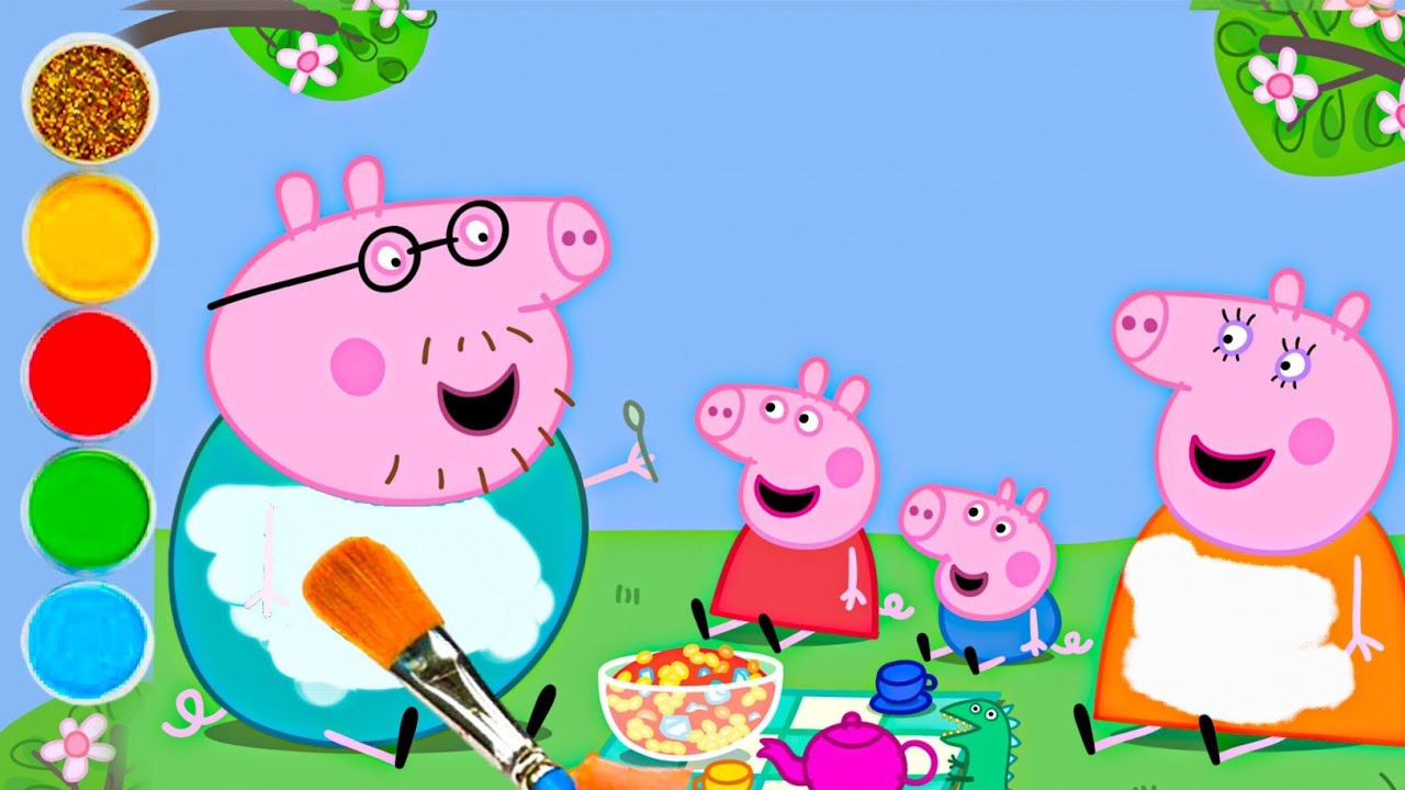 Peppa Pig | Peppa Pig And Family Drawings For kids | Peppa Pig Cartoon ...