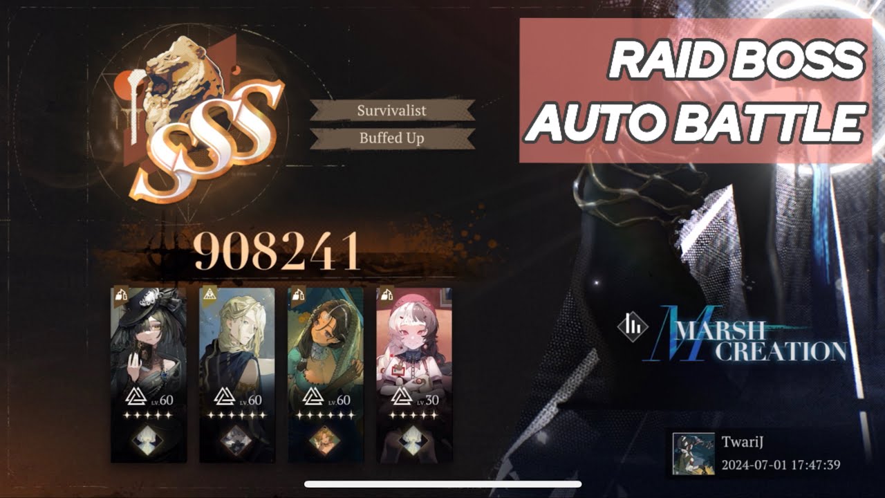 Auto Battle SSS Raid Boss – Marsh Creation 【Reverse 1999】 - YouTube