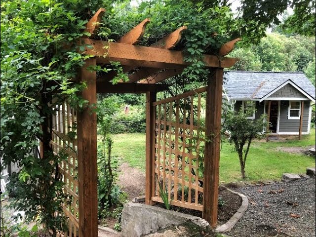 Grape Arbor Made From Timber