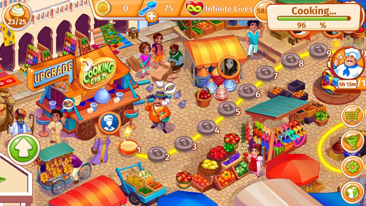 Cooking craze korea level 120 going to casablanca level 1 - YouTube