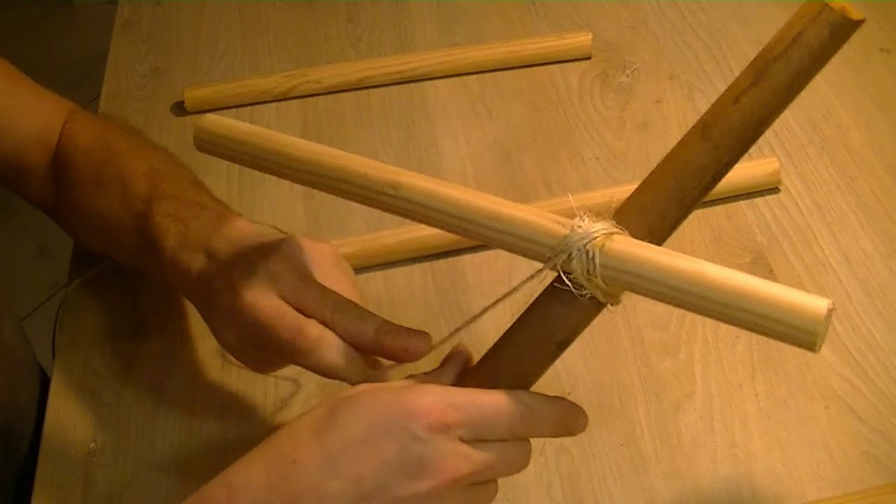 How to make a diagonal lashing. | DIY | wood & rope - YouTube