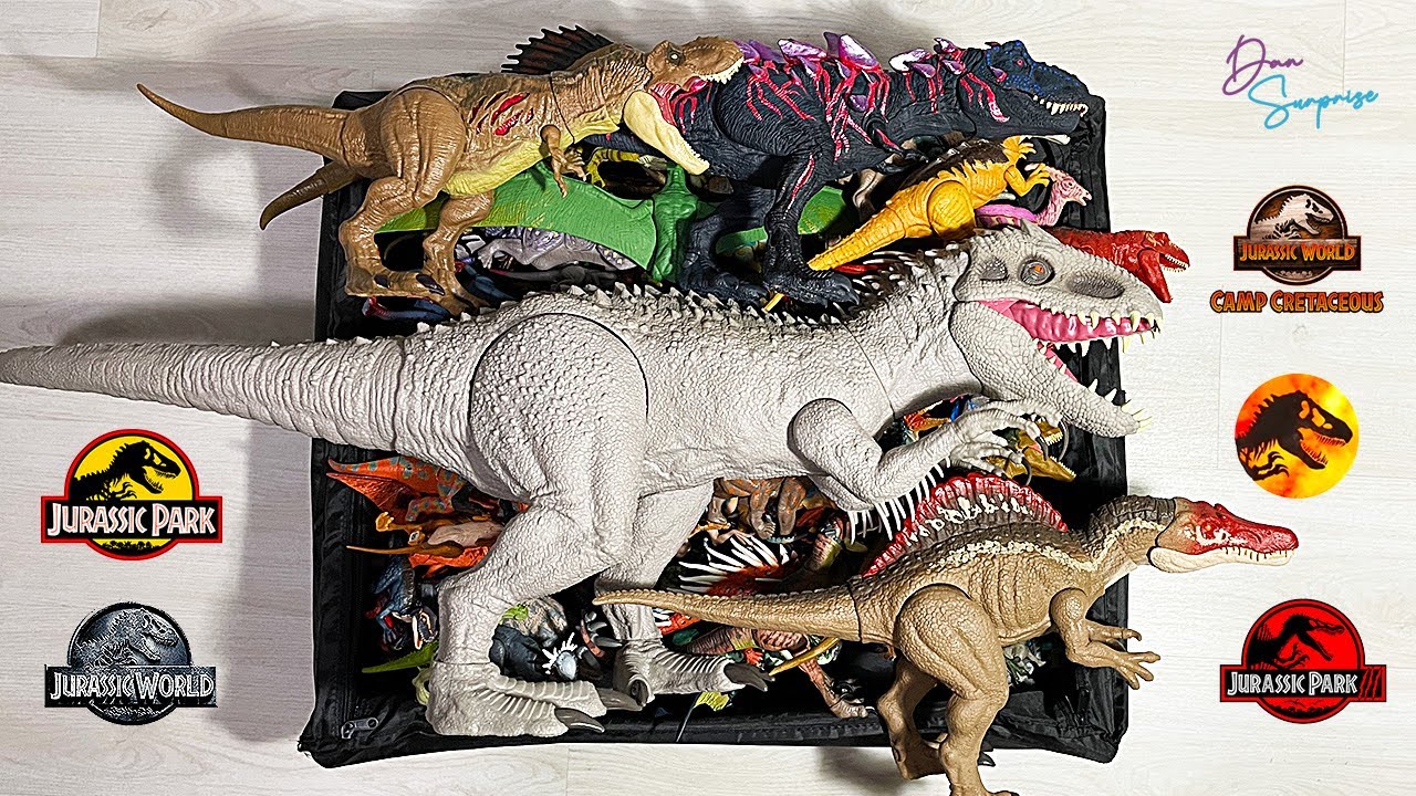 COLOSSAL BOX OF 100 Dinosaurs Toys from Jurassic World Camp Cretaceous ...