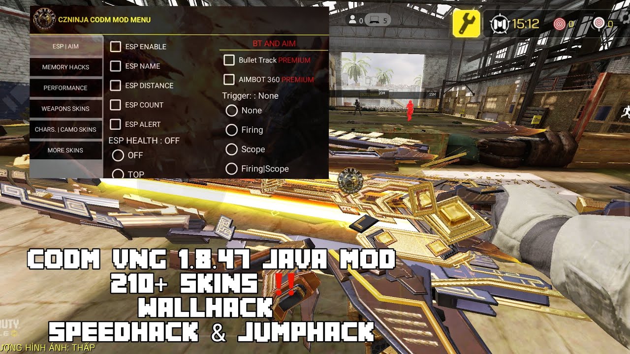 CODM VNG LATEST VERSION MOD MENU 1.8.47 JAVA MOD 200+ SKINS AND CAMOS ...