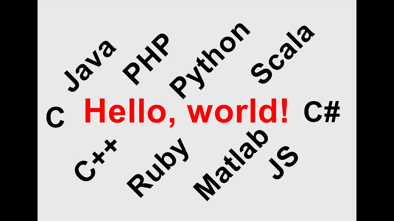 Hello World Program In 10 Different Languages YouTube Hello World Program In 10 Different Languages YouTube