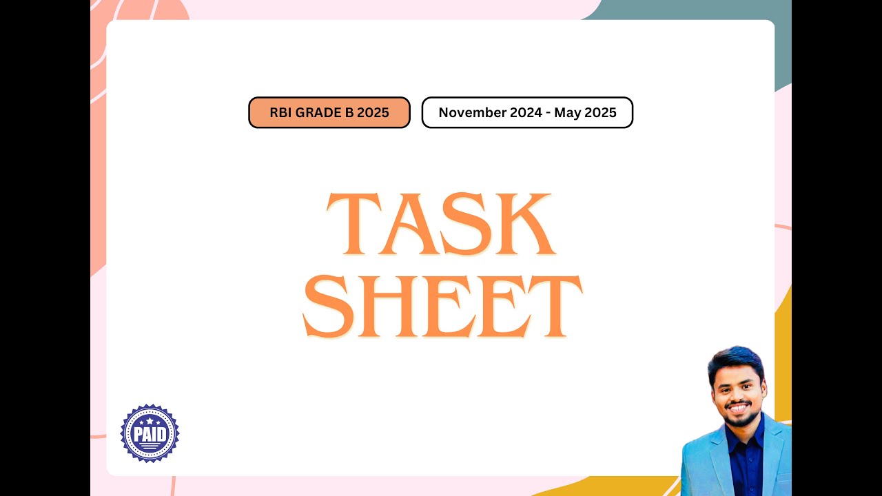 Task Sheet Updated for November 2024 to May 2025 - YouTube