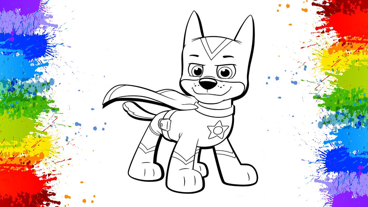 🎨Colorear Chase el superperro de la Patrulla Canina(Paw Patrol) - YouTube