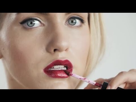 Close Up Shot Lips Make Up Stock Video