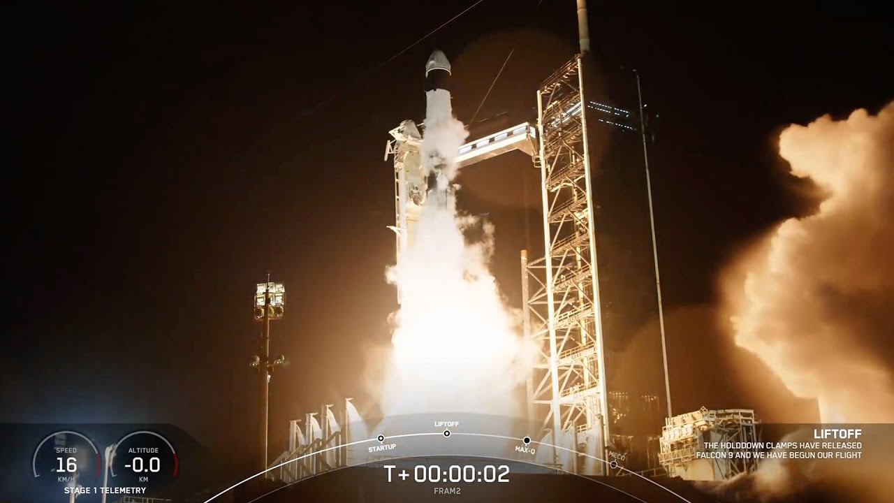 Blastoff! SpaceX launches historic Fram2 astronaut mission over Earth's ...