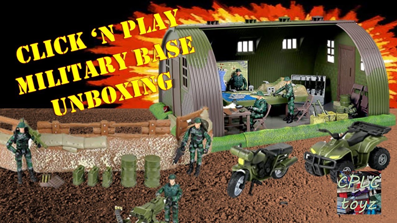 Wanna build a fort!? Click 'n Play Military Base Playset Unboxing - YouTube