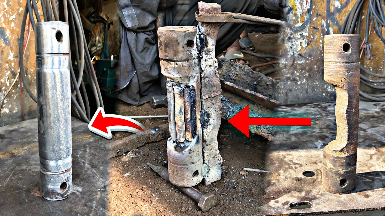 How to restore excavator expire pin || amazing idea to fix over use ...