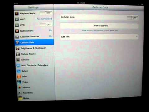 How to turn on & off iPad 2 3G Cellular Data and Wi-Fi - YouTube