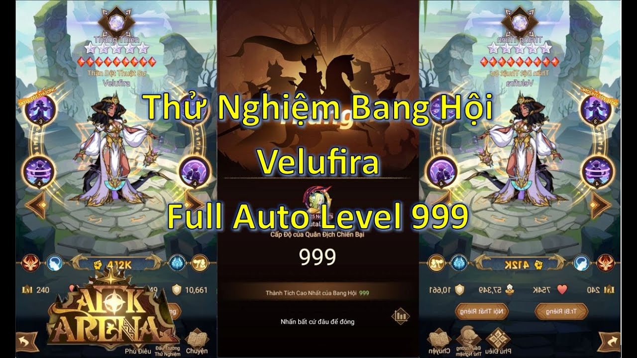 Thử Nghiệm Bang Hội Velufira Full Auto Level 999 - Afk Arena | Thánh Địa Afk - YouTube