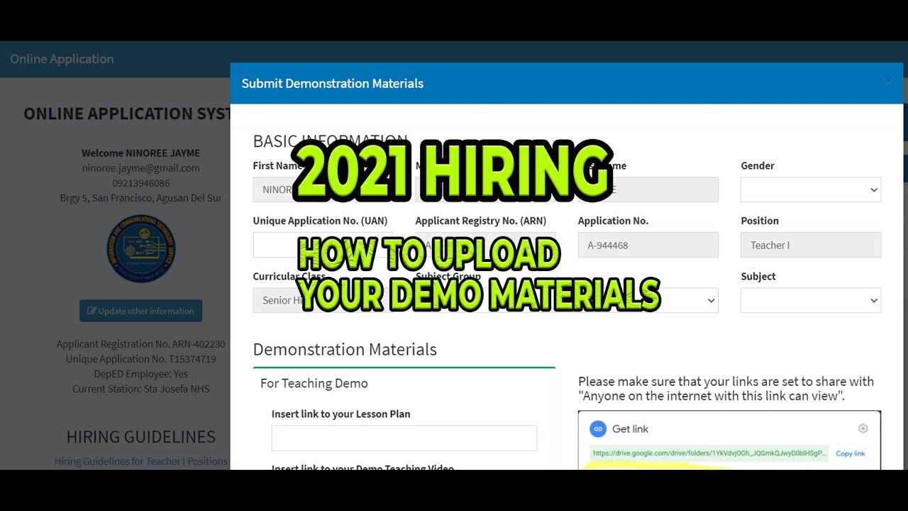 How to Upload Demo Materials - 2021 Hiring - YouTube