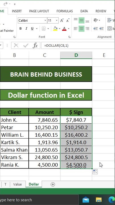 How to Use Dollar function in excel | Dollar Sign for amount with decimals | Dollar formula in ...