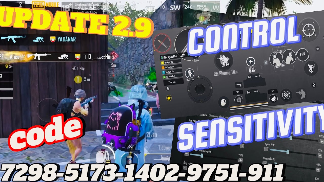 PUBG Mobile | Update 2.9 Sensititvty settings pubg mobile Full Code ...