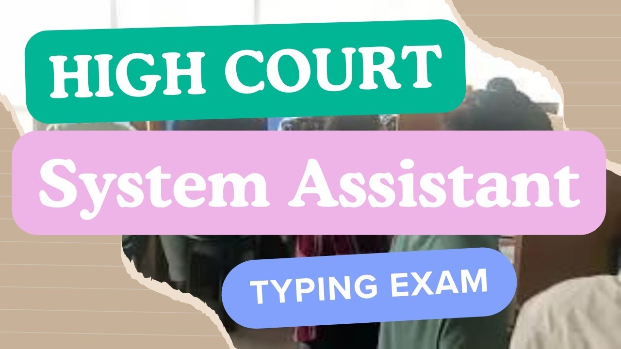 HIGH COURT SYSTEM ASSISTANT JODHPUR TYPING TEST | TYPING PRACTICE | # ...