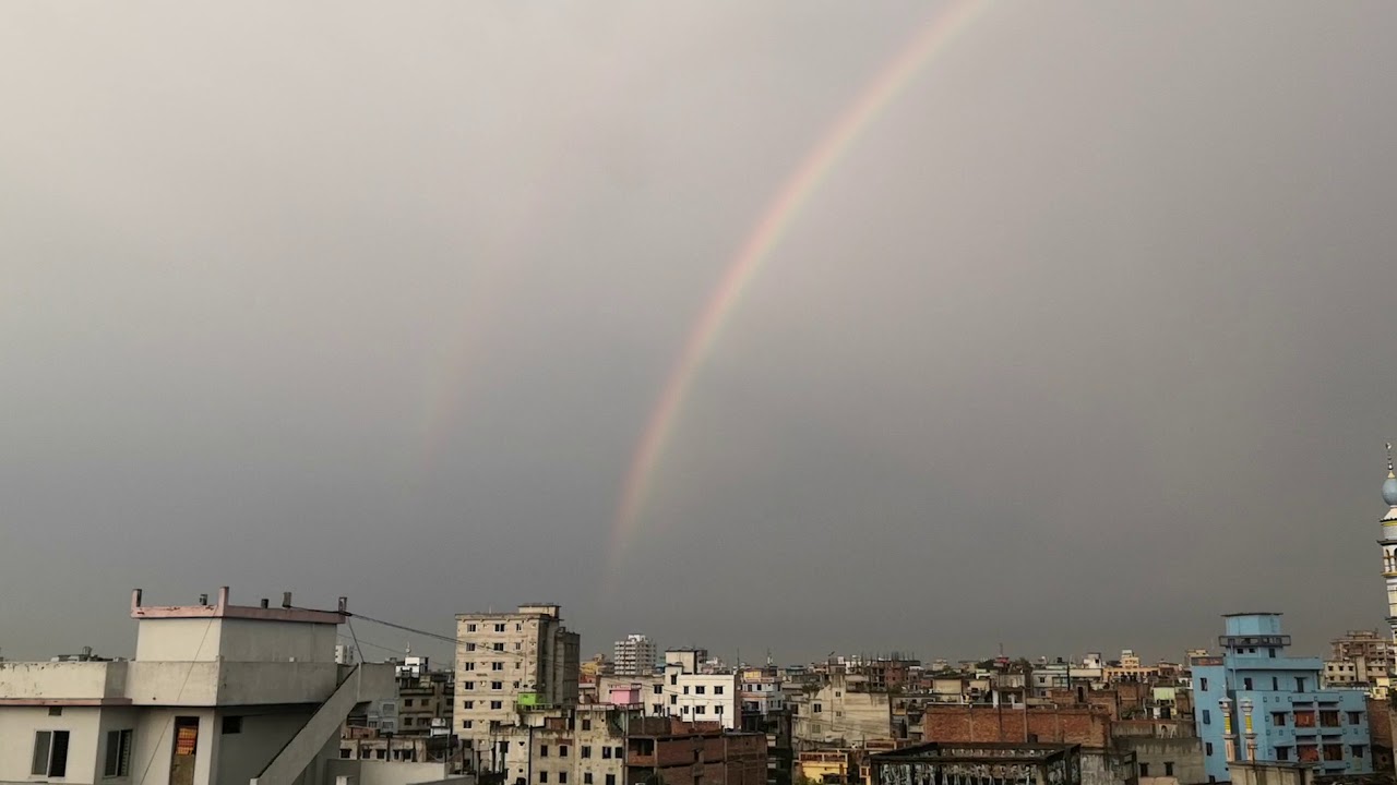 Rainbow view from my rooftop - YouTube