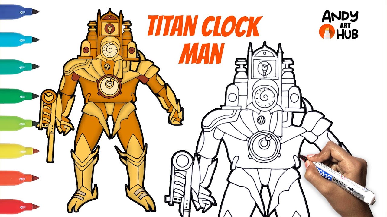 How to draw Titan Clockman | Skibidi Toilet Multiverse | Easy step by ...