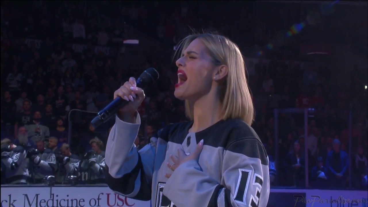 Pia Toscano Sings The National Anthem - LA Kings vs Calgary Flames - 10 ...