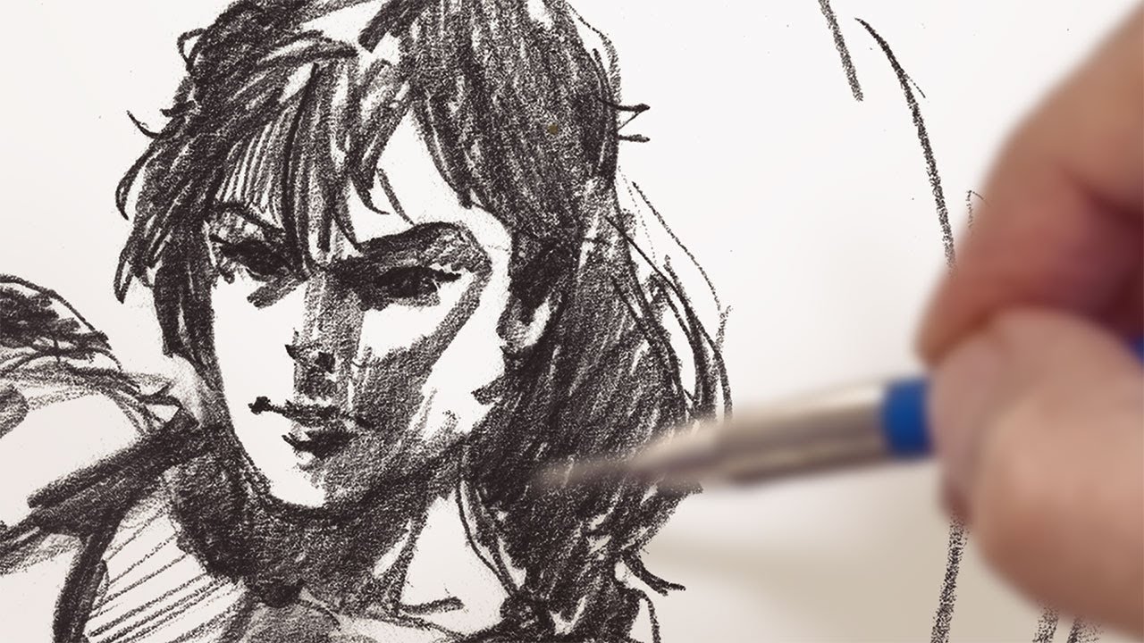 Drawing Concept Art On Paper - YouTube