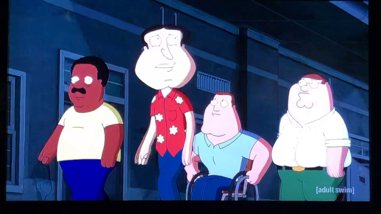 Family Guy Peter Joe Cleveland and quagmire kill a war hero - YouTube